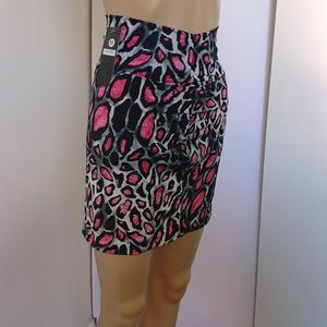 shosho | Skirts | Nwt Shosho Animal Print Pink Black Skirt Size M ...